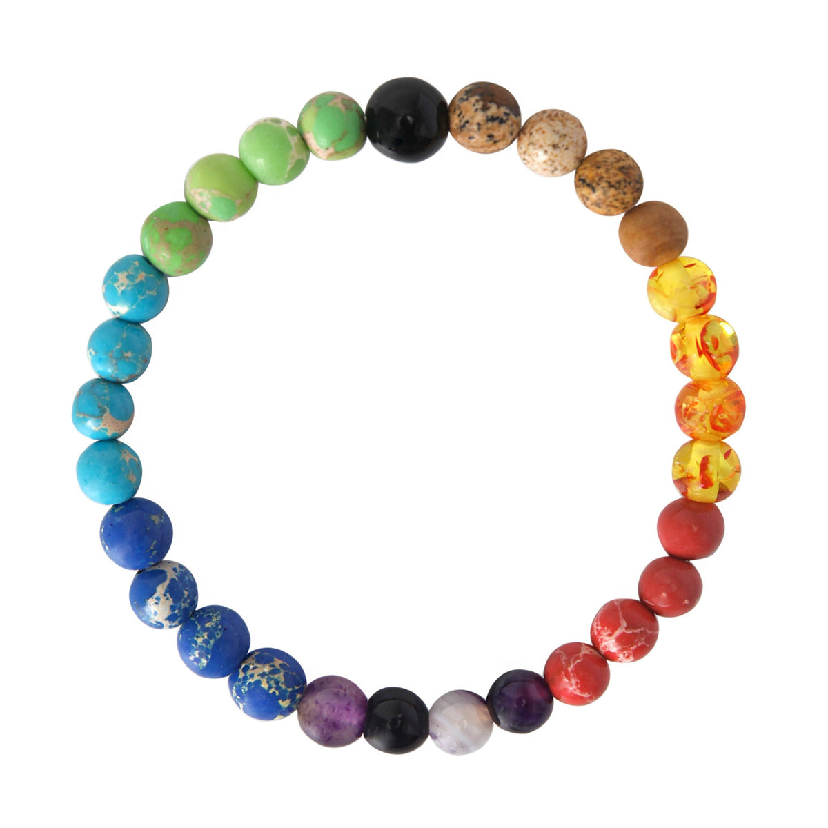 Multi Emperor Stone Strech Braclets B2079 6MM – Ole