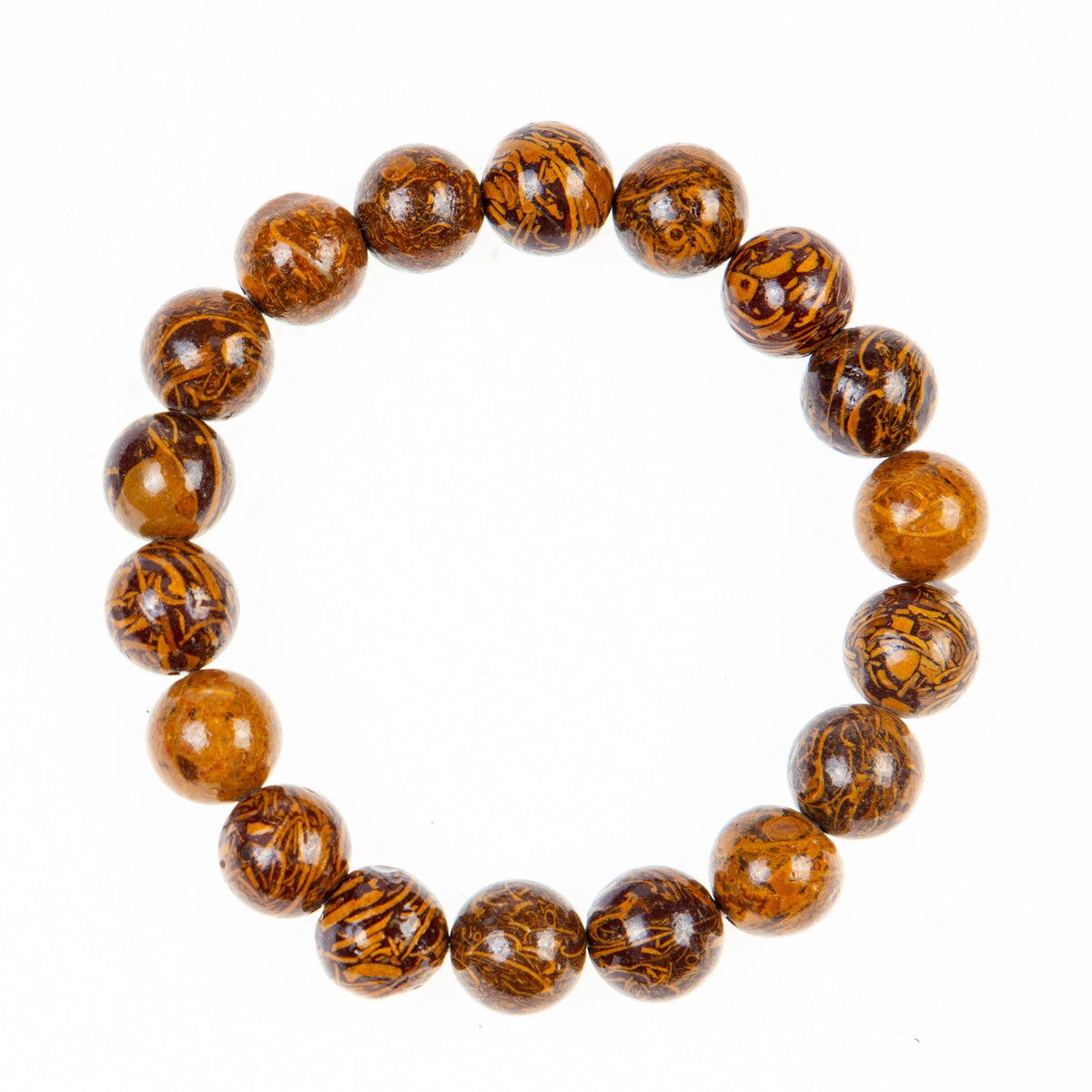 Gold Line Jade Stone Stretch Bracelet B2974-10MM – Ole