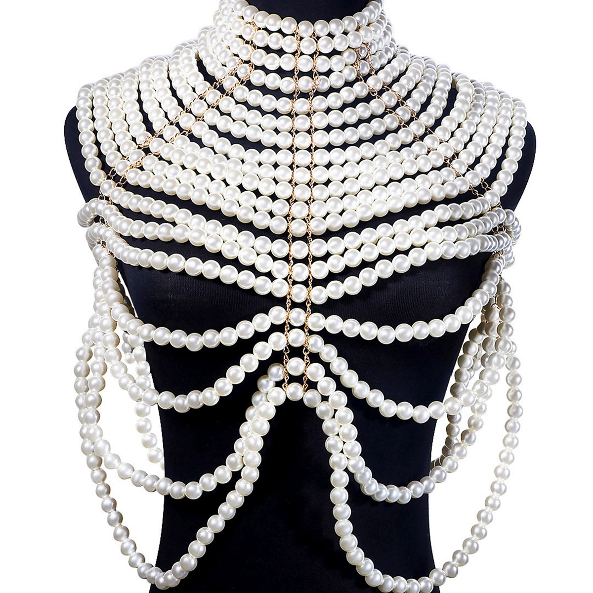 Multilayer Pearl Body Chain A0300 – Ole