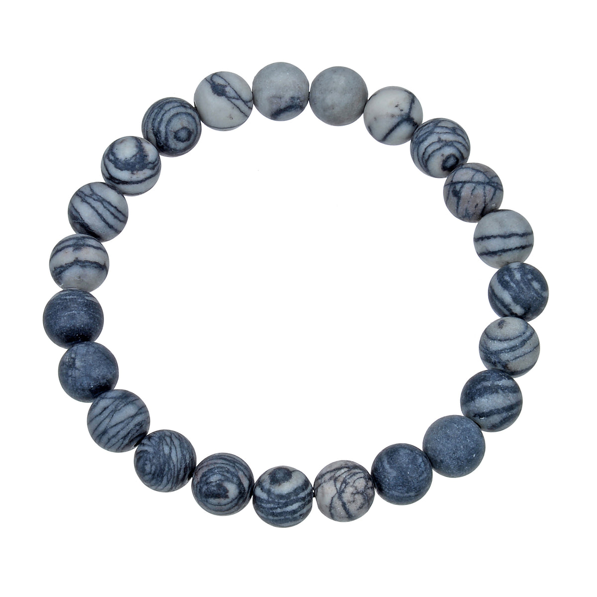 Black Network Stone Stretch Bracelet B1986-10MM – Ole