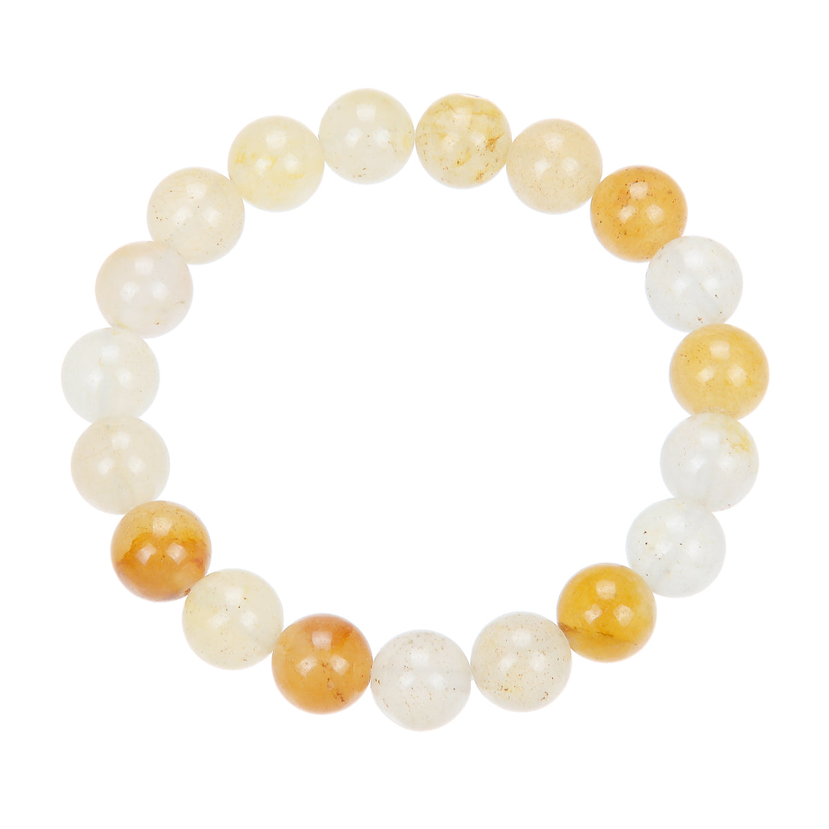 Golden Jade Stone Bead Bracelet B1993-10MM – Ole