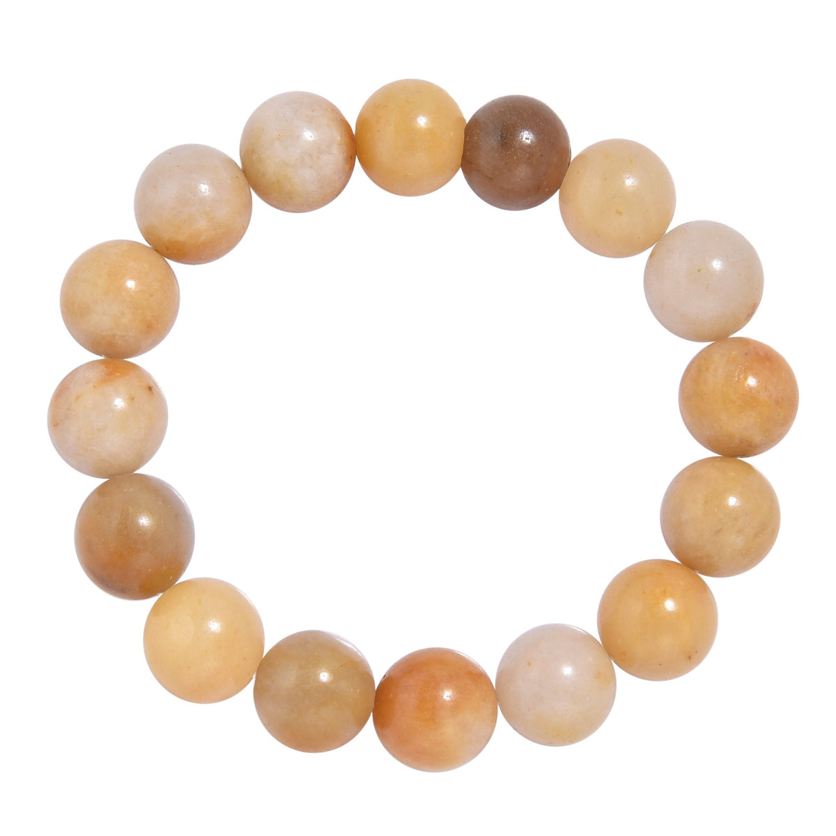 Golden Jade Stone Stretch Bracelet B1993-12MM – Ole