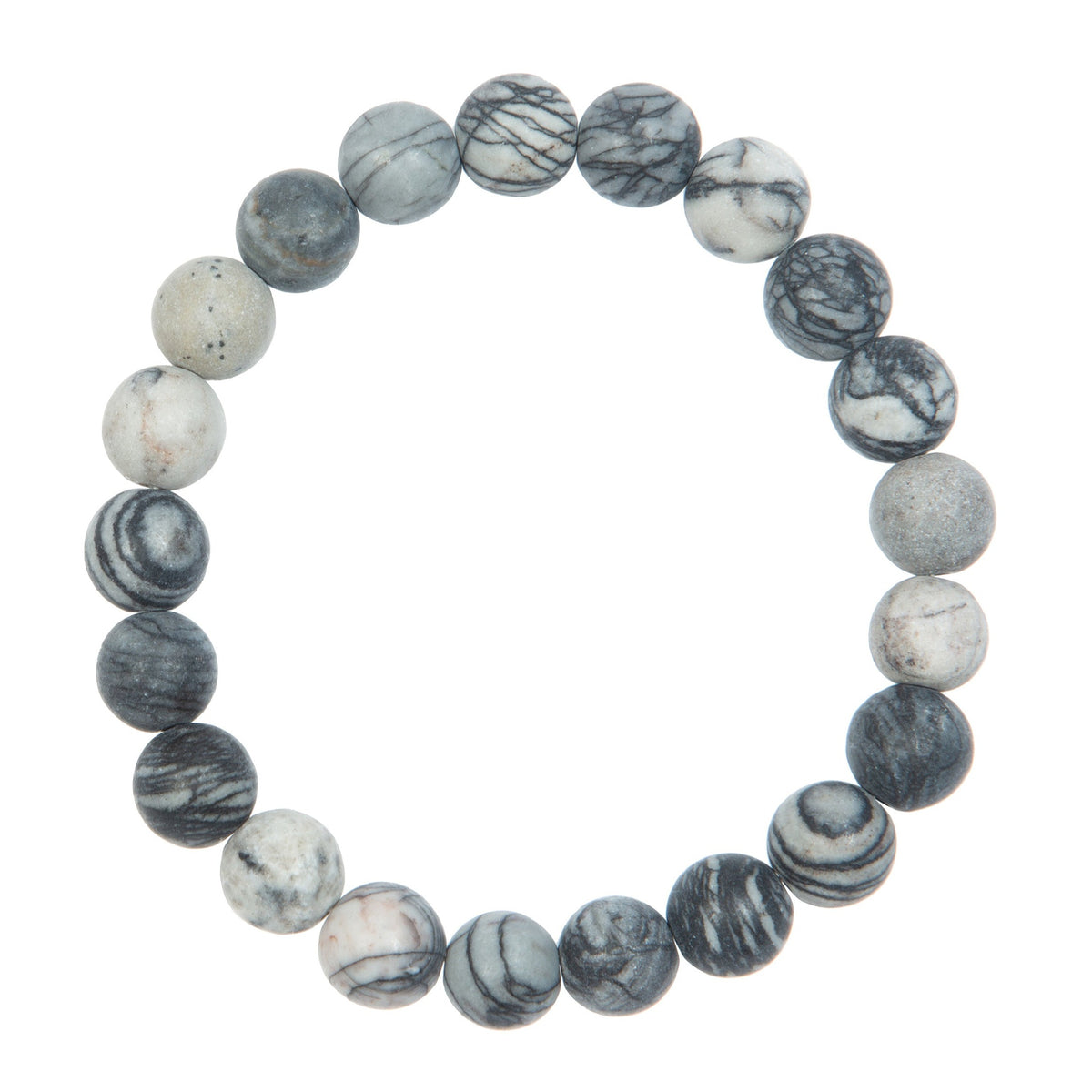 Black Network Stone Stretch Men Bracelet B3231-10MM – Ole