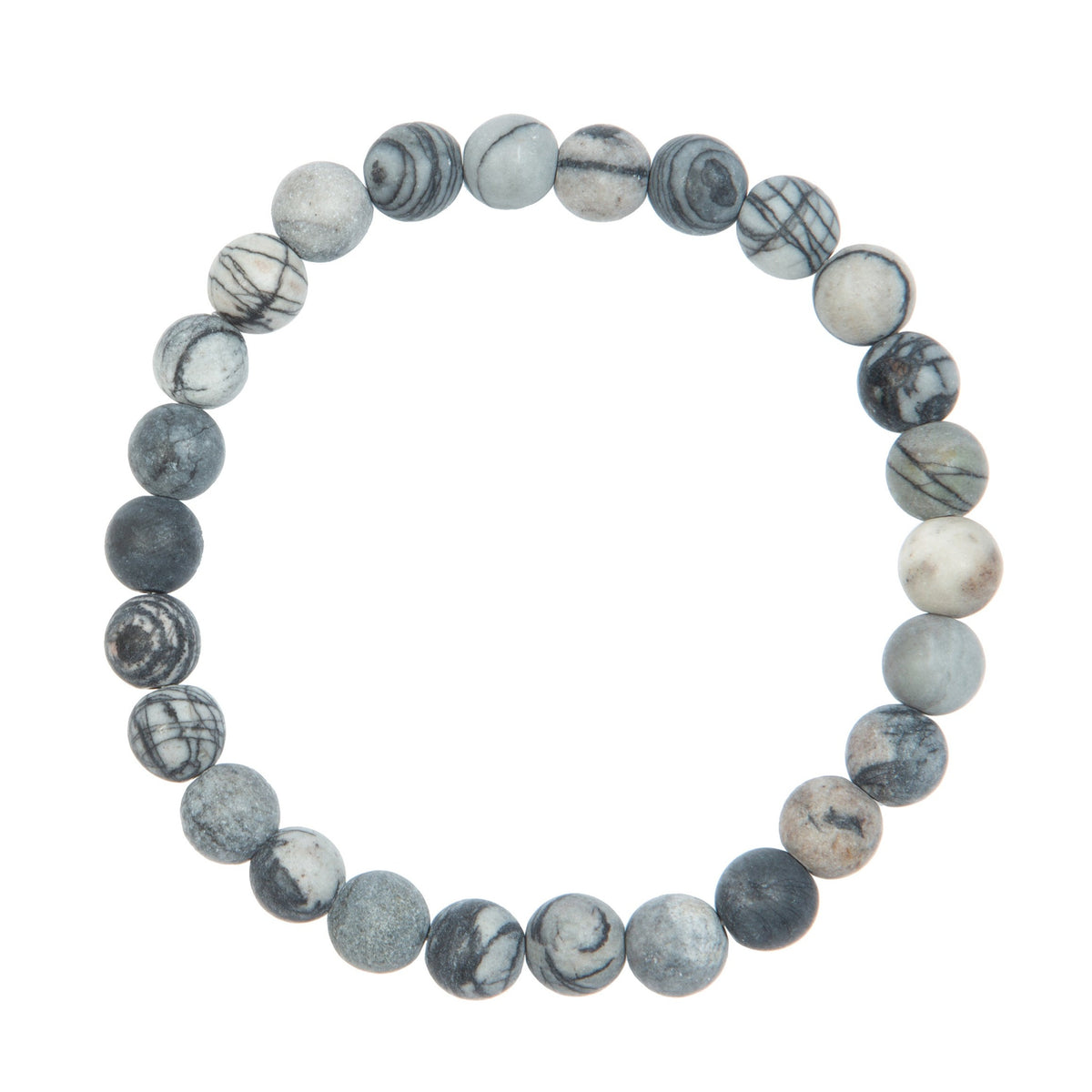 Black Network Stone Stretch Men Bracelet B3231-8MM – Ole