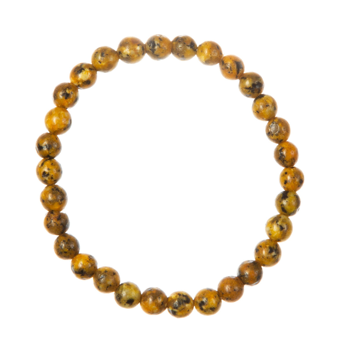 Yellow Black Granite Stone Stretch Bracelet B3601-6MM – Ole