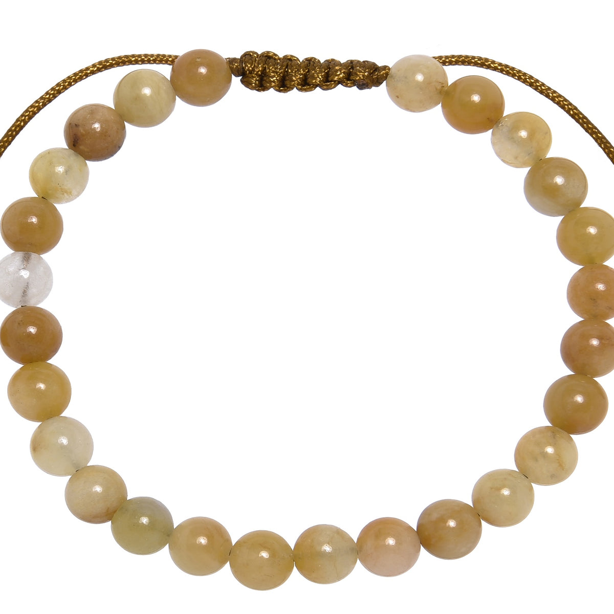 Golden Jade Stone Braided Bracelet B4122-6MM – Ole