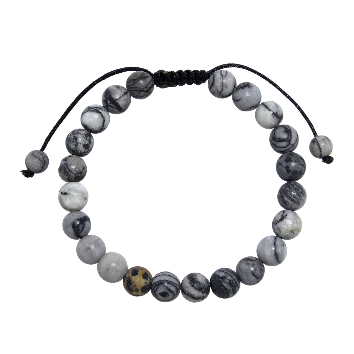 Black Network Stone-Matte Braided Bracelet AB14153-8MM – Ole