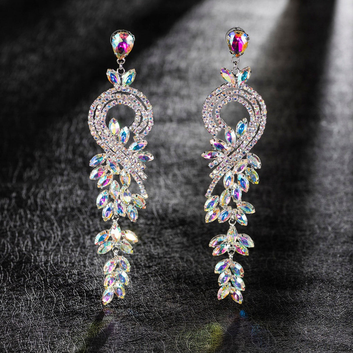 Floral Rhinestone Tassel Earrings E6511 – Ole