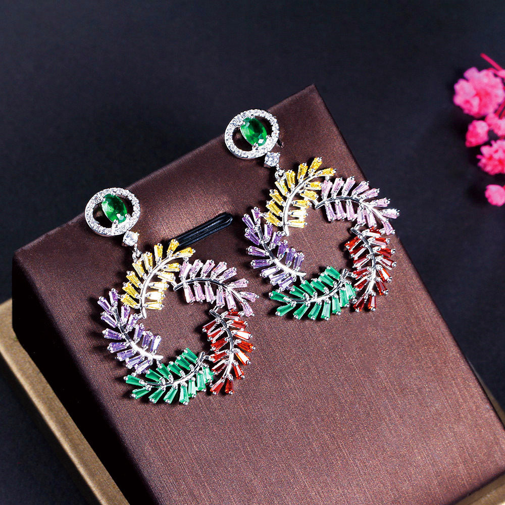Wreath Cubic Zirconia Earrings E6747 – Ole