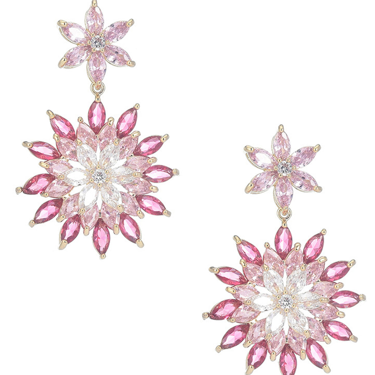 Flower Cubic Zirconia Pearl Earrings E7968 – Ole