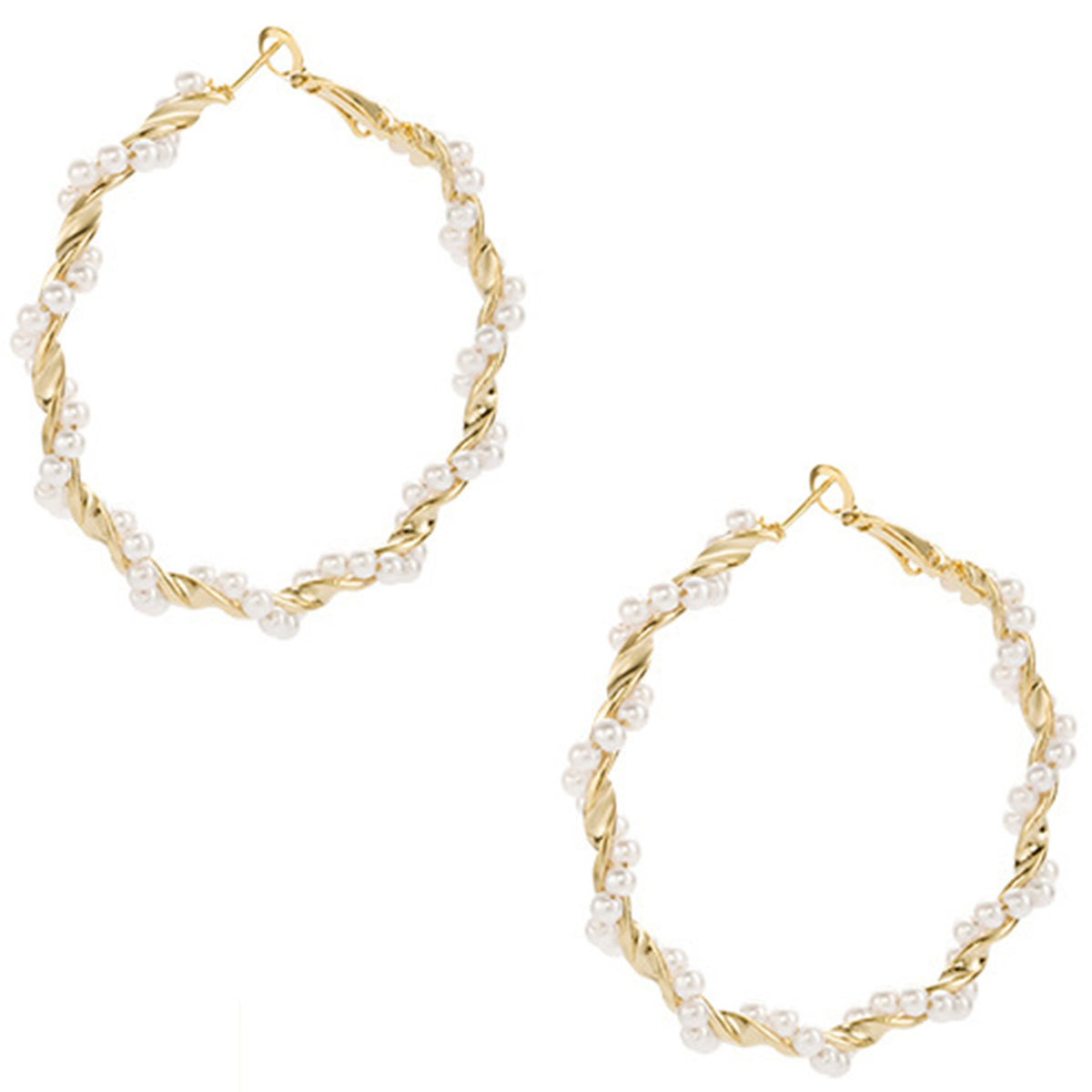 Twine Pearl Hoop Earrings E8049 – Ole