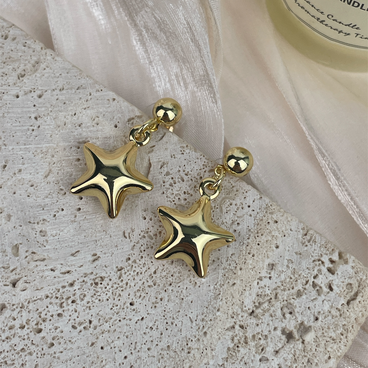 18K Gold Plated Star Earrings E8697 – Ole