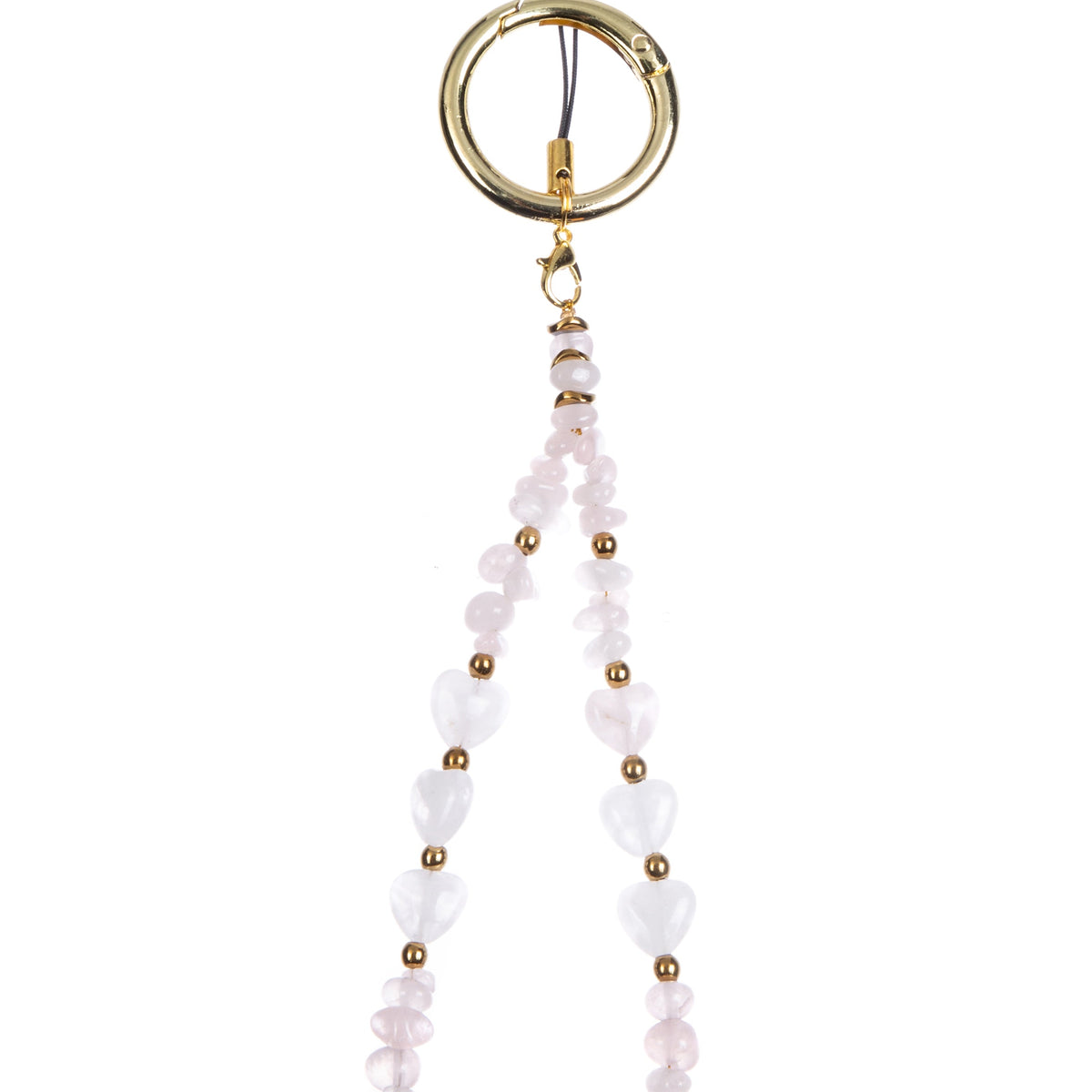 Natural Stone Phone Charm Keychain K1323-Rose Quartz – Ole