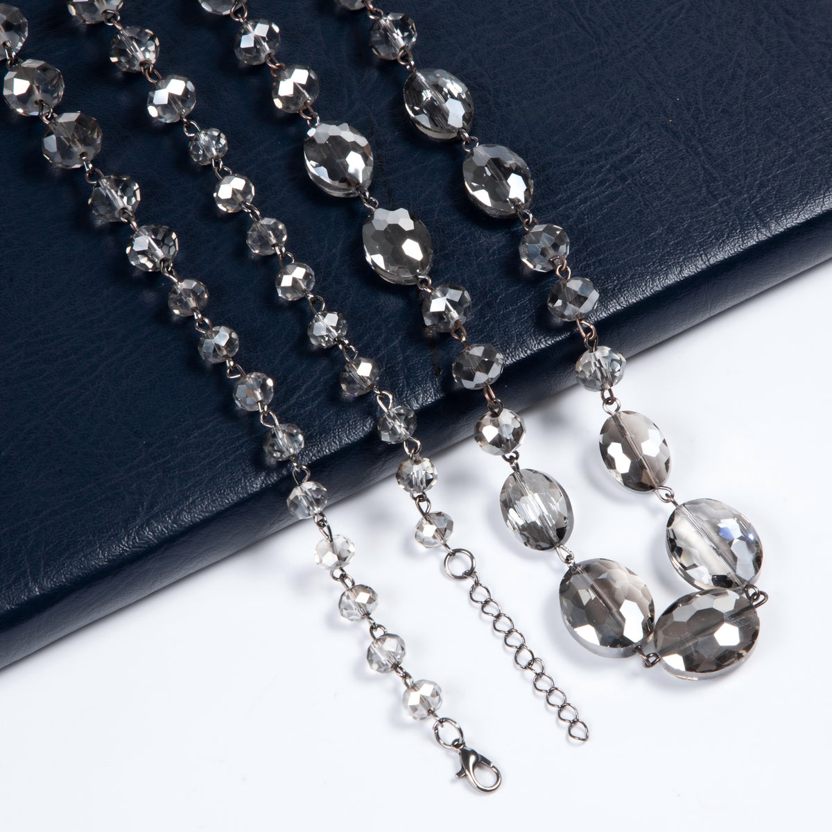Classic Chandalier Crystal Long Necklaces N1130-Gray – Ole