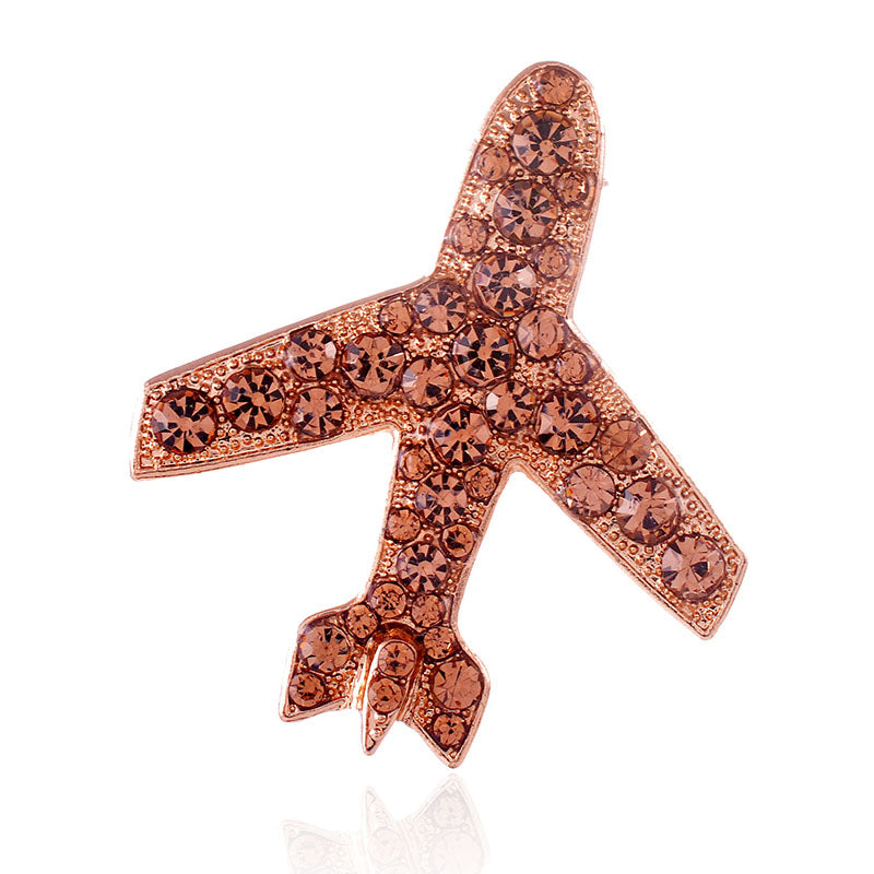 Airplane Rhinestone Brooch P1509 – Ole