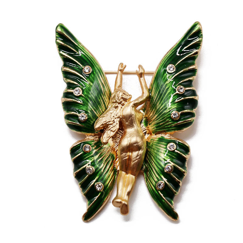 Butterfly Elf Rhinestone Brooch PA4715 – Ole