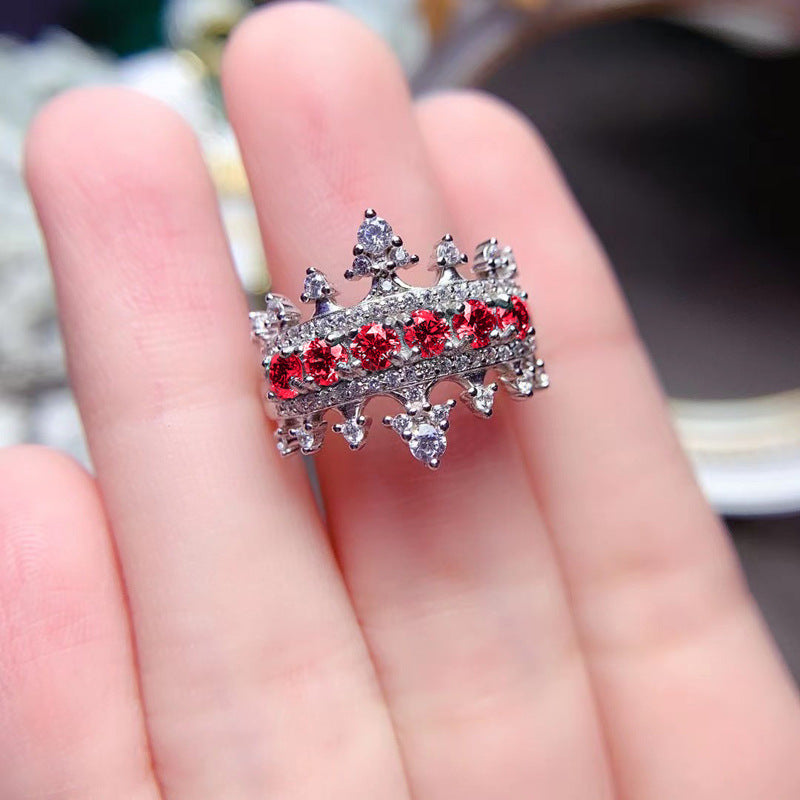 Crown Cubic Zirconia Alloy Flower Ring R2703 – Ole