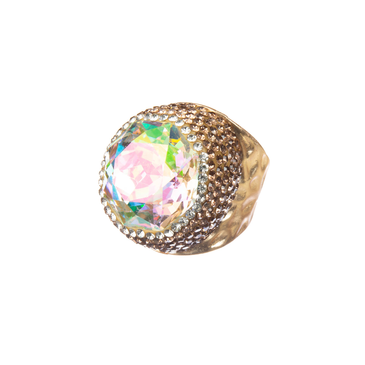 Round Crystal Alloy Rings R2818 – Ole