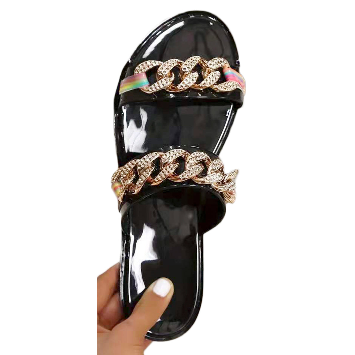 Rhinestone Chain Slippers SH0061 – Ole